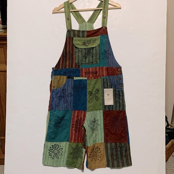 Himalaya Handmade | Pants & Jumpsuits | Patchwork Shortalls Hippie ...